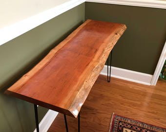 Live Edge Cherry Console Table Entryway Table - Etsy