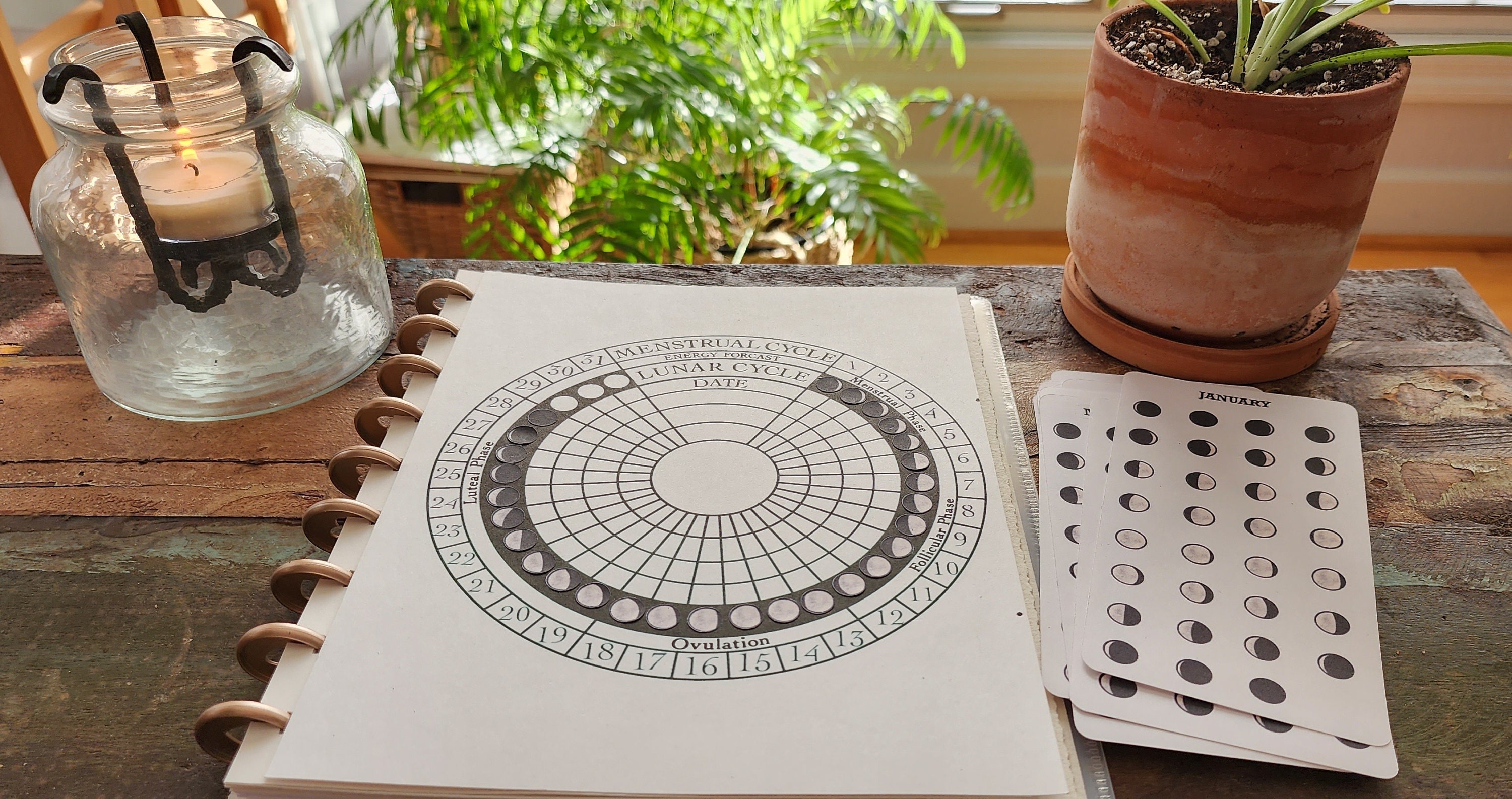 Period Tracker,menstrual Lunar Calendar, Printable PDF, Minimalist ...