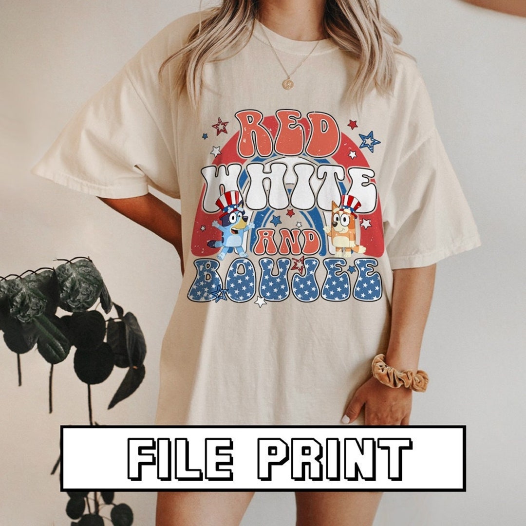 Bluey Red White & Boujee PNG Download, Bluey and Bingo 4th of July PNG ...