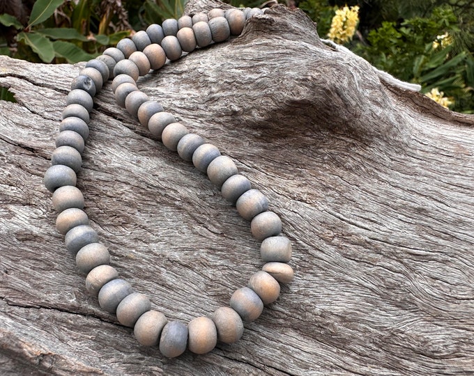 10mm Dusty Blue Timber Wood Bead Strand, Excellent Quality, Beading ...