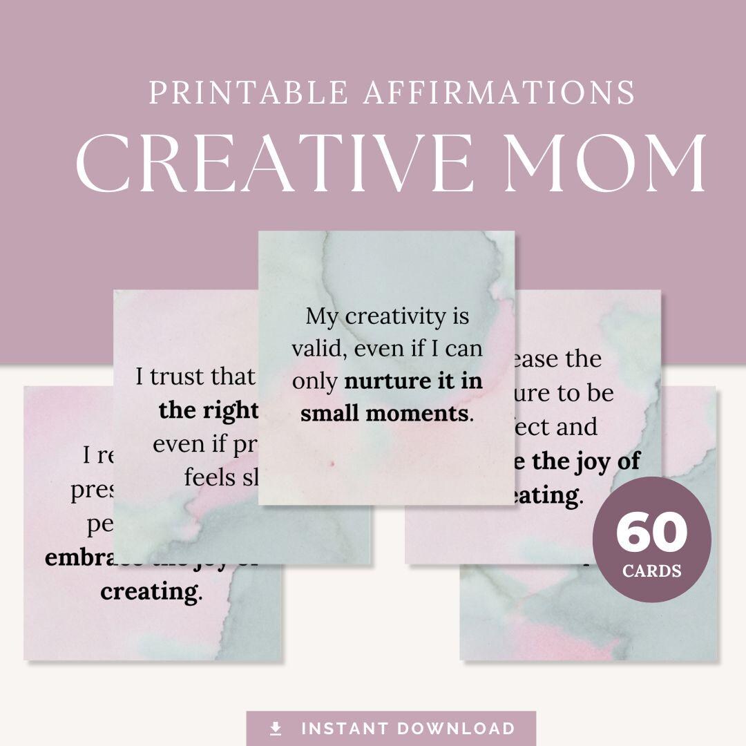 Creative Mom Affirmation Cards Printable Daily Creativity Practice ...