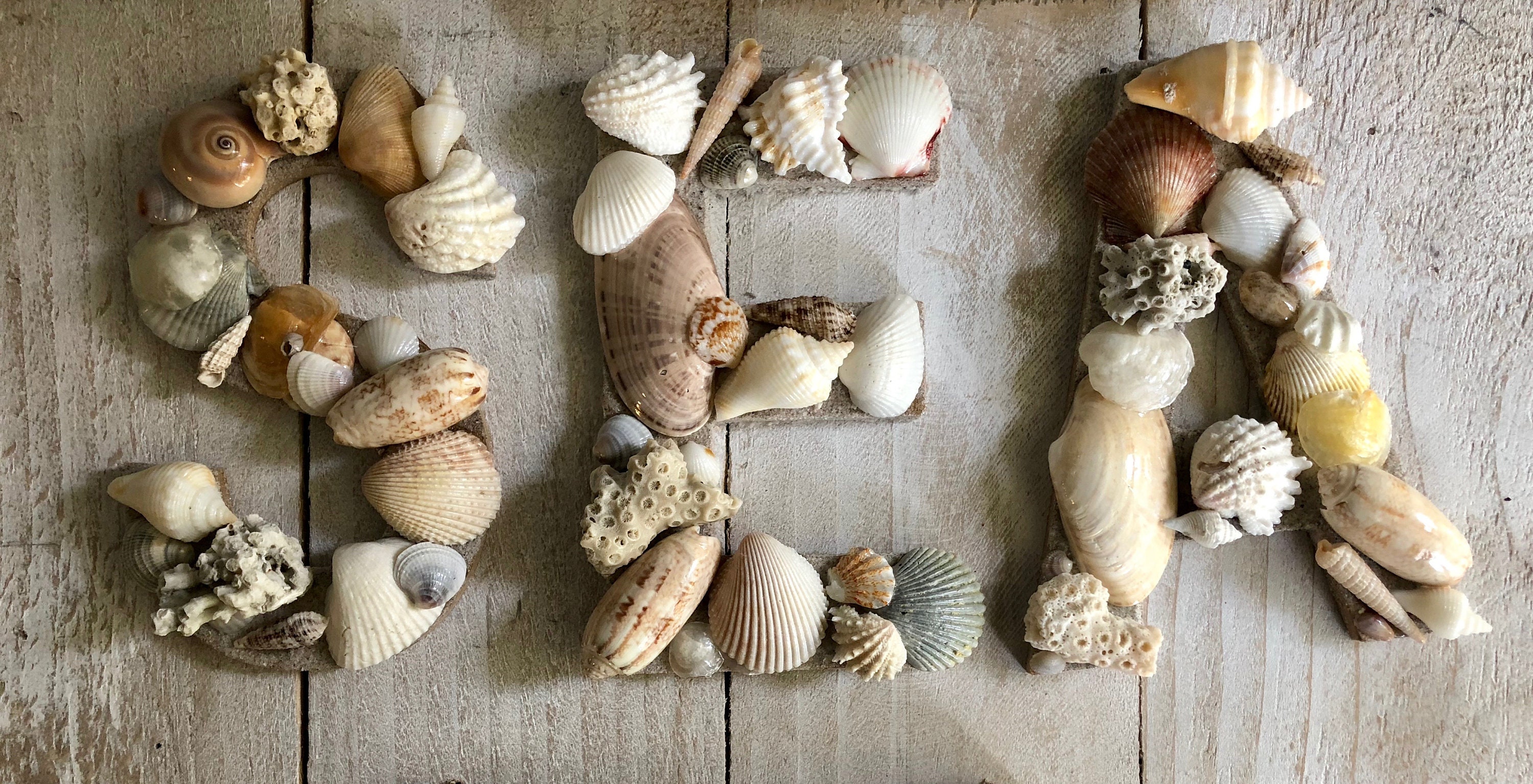 Handmade Wooden Seashell Words | Etsy