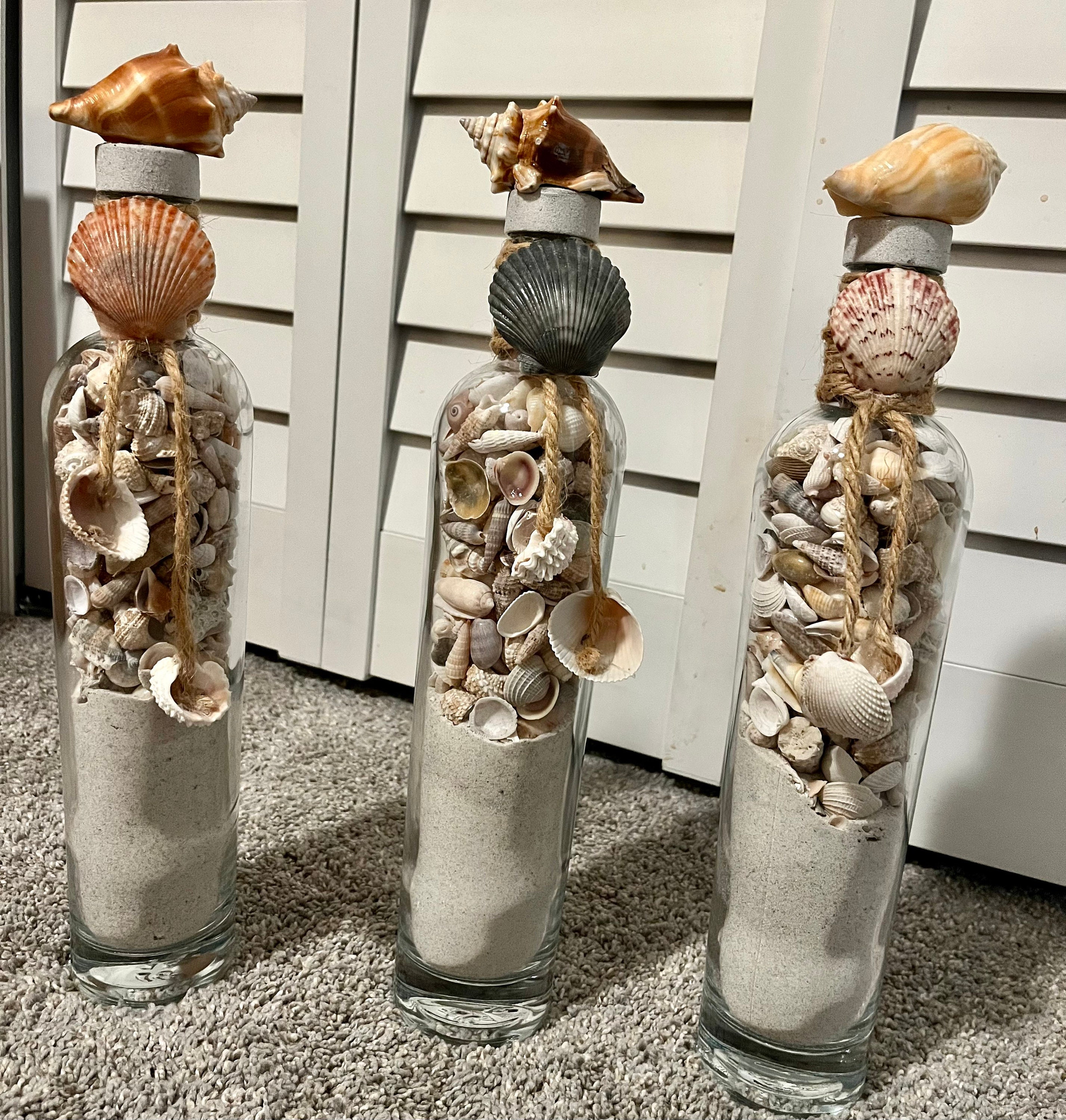 Tall Decorative Glass Seashell Bottles - Etsy