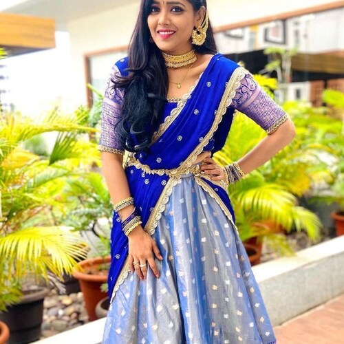 Cream Colour Kanzivaram Silk Zari Lahenga Choli Wedding and - Etsy