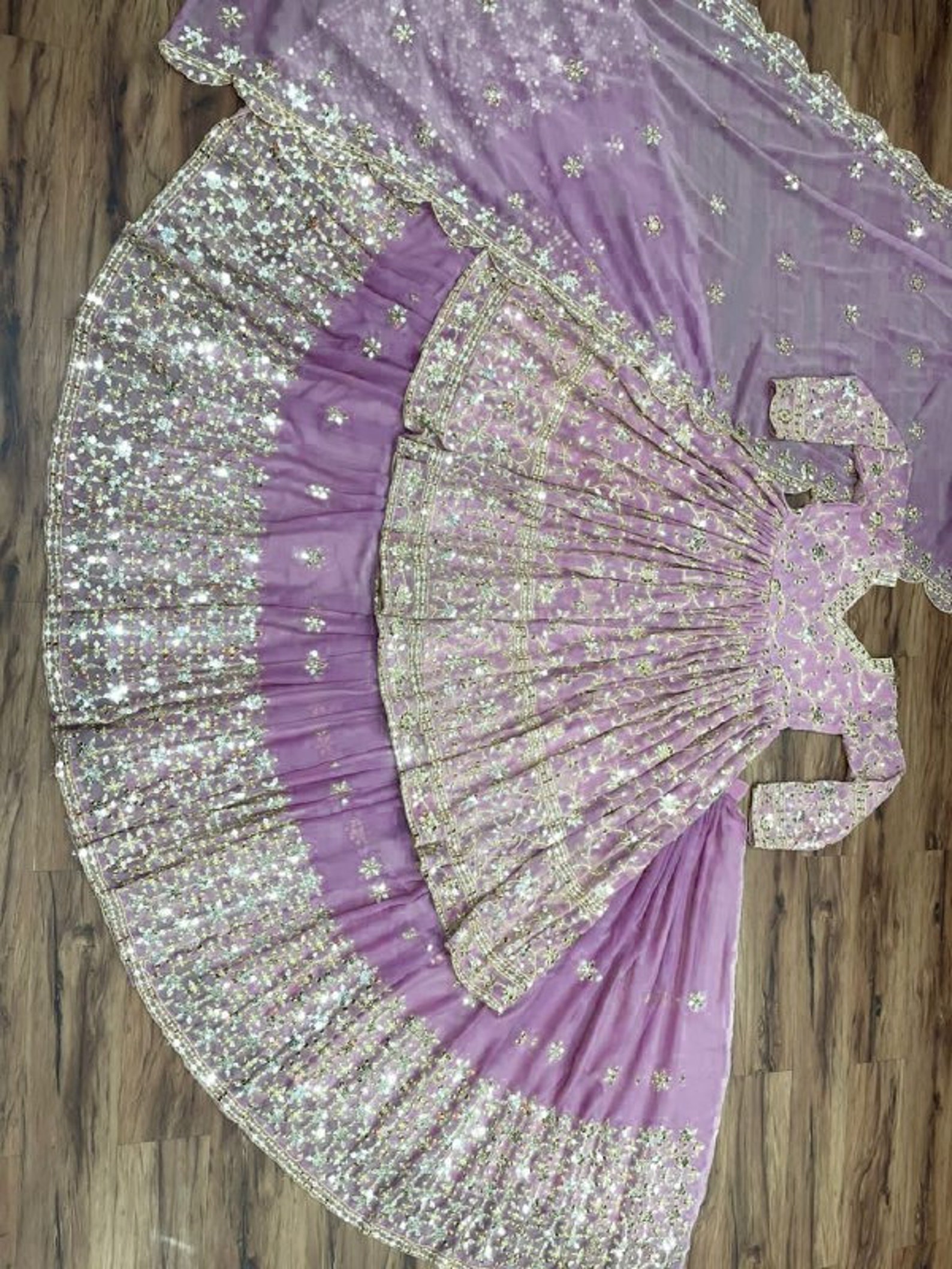 Beautiful Purple Color Georgette Lehenga Choli Chain Stitch - Etsy