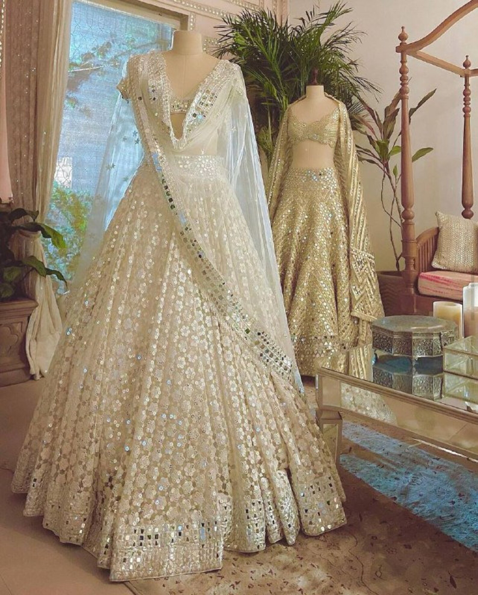 White Sabyasachi Embroidery Work Lehenga Choli Bridal Look - Etsy