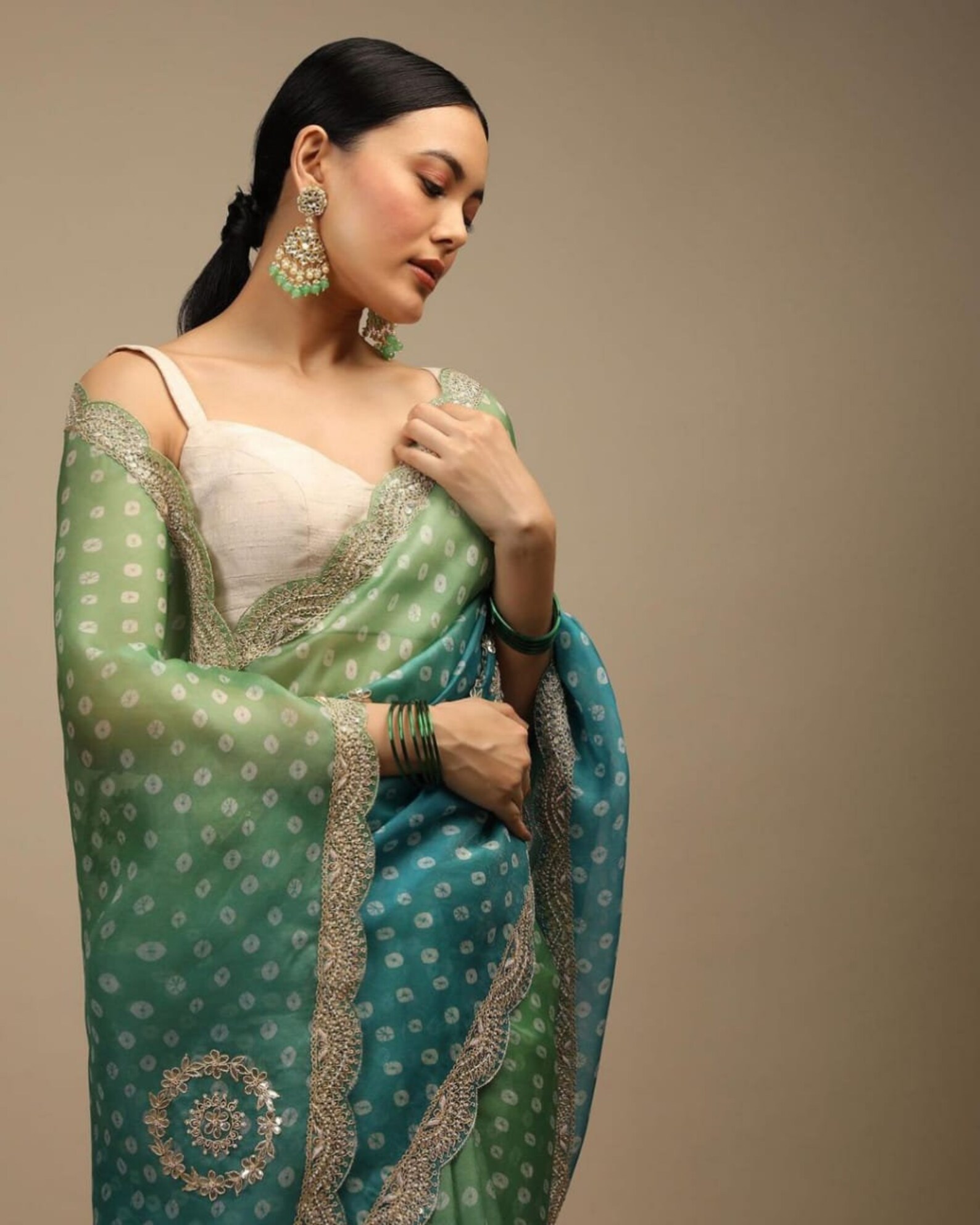 Green Colore Designer Saree Bollywood Style Designer Saree - Etsy