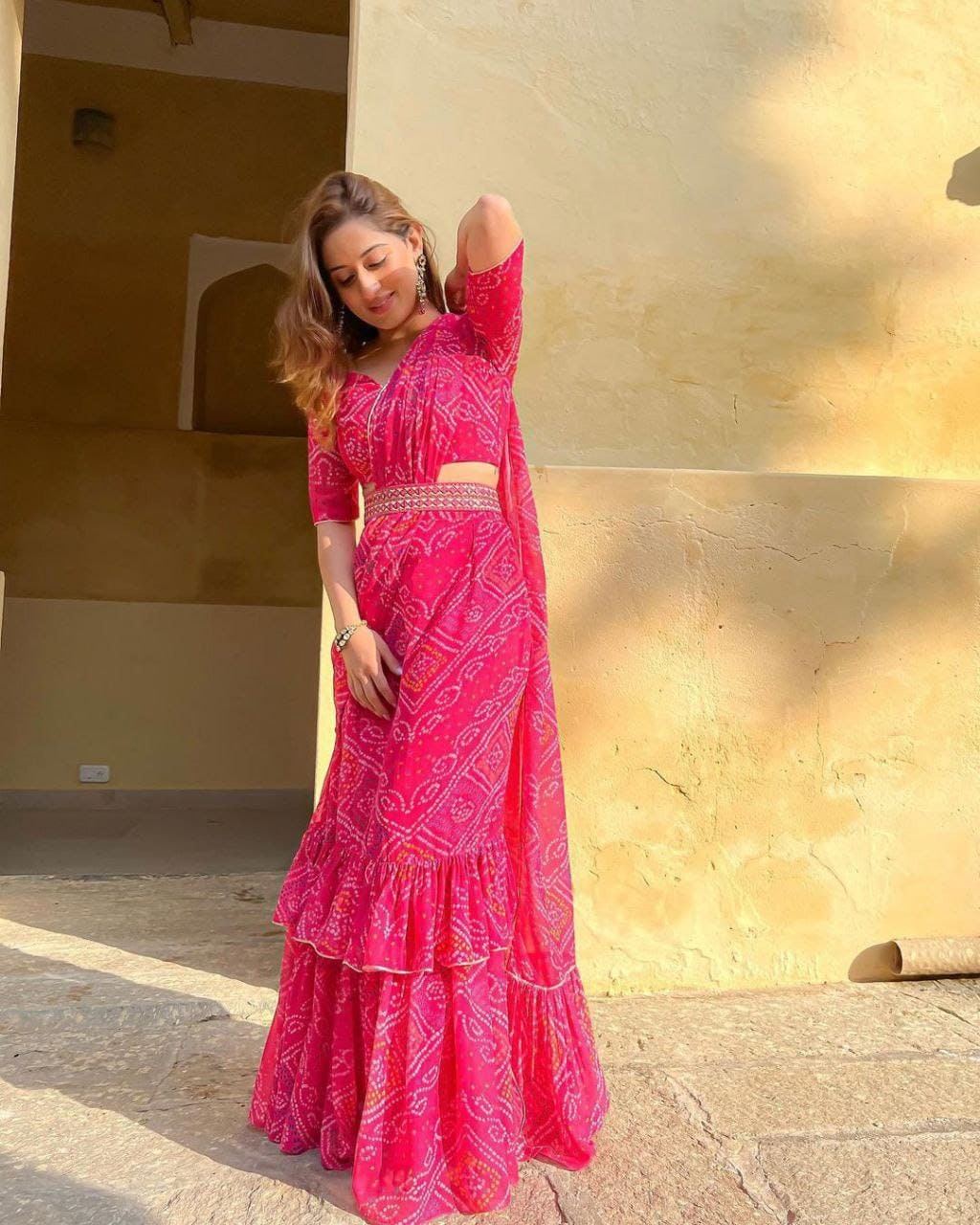 Introducing The Latest Festive Color RANI PINK, In Our Tiered Ruffle ...