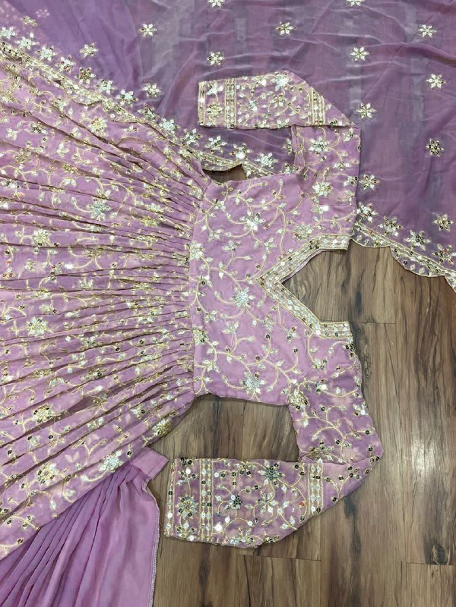 Beautiful Purple Color Georgette Lehenga Choli Chain Stitch - Etsy