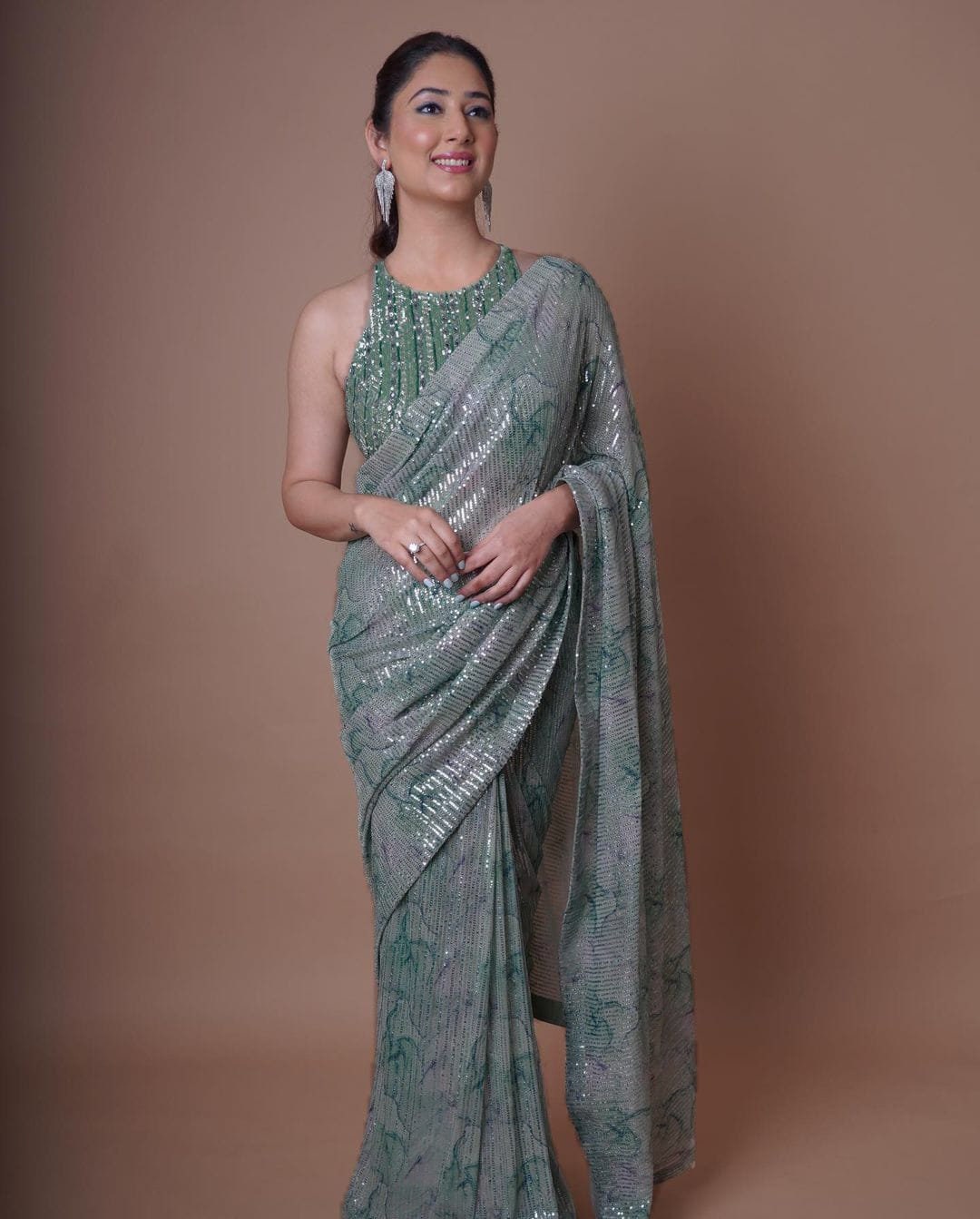 Pista Color Party Wear Saree Bollywood Style Designer Saree - Etsy
