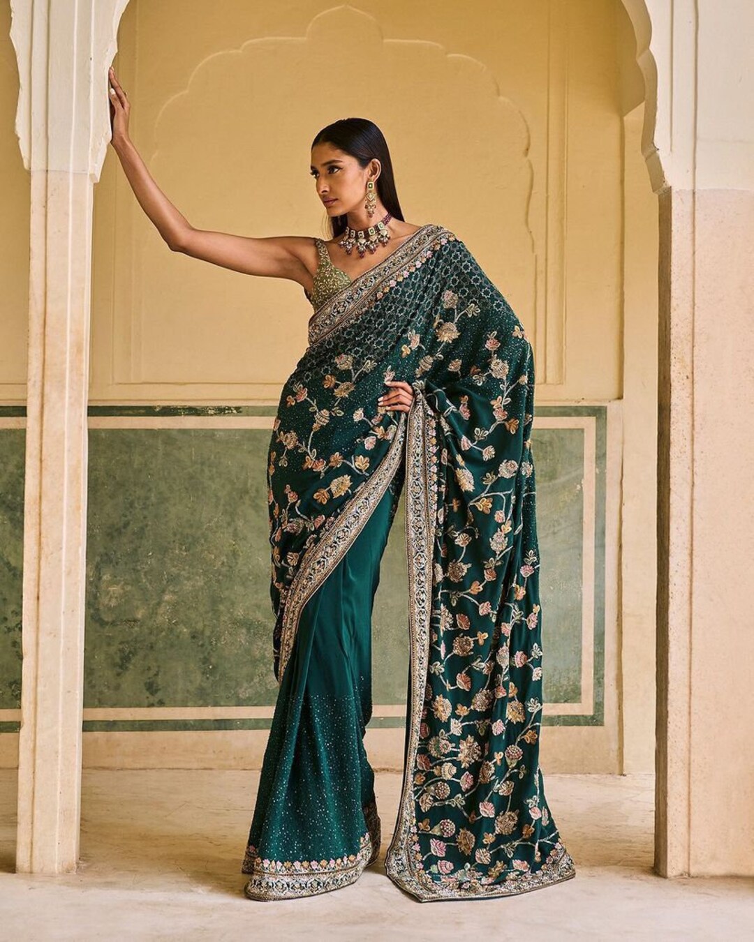 Designer Sequence Georgette Saree, Party Wear Saree, Saree for UK-USA ...