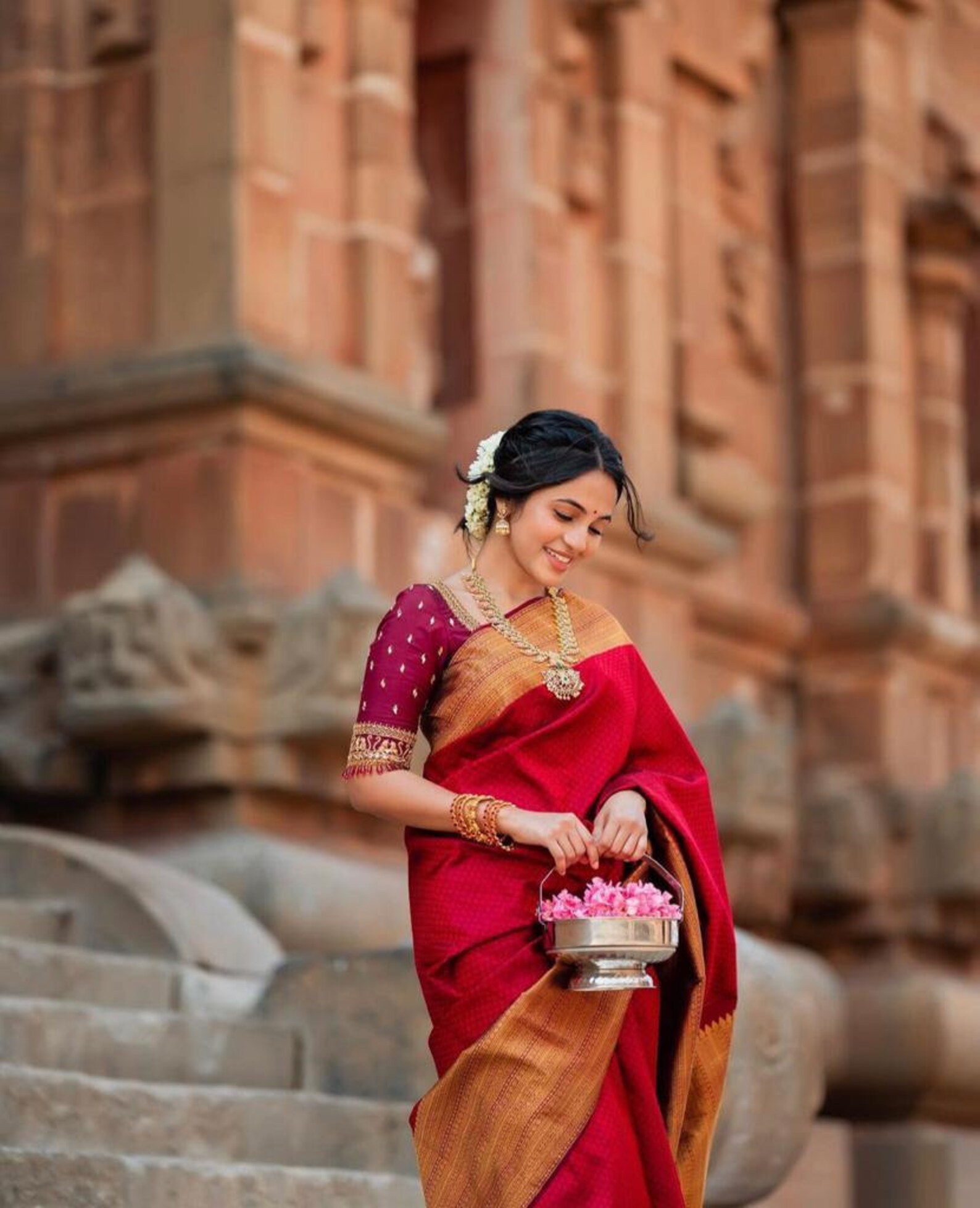 Red Colore Designer Bold and Beautiful Saree Indian - Etsy