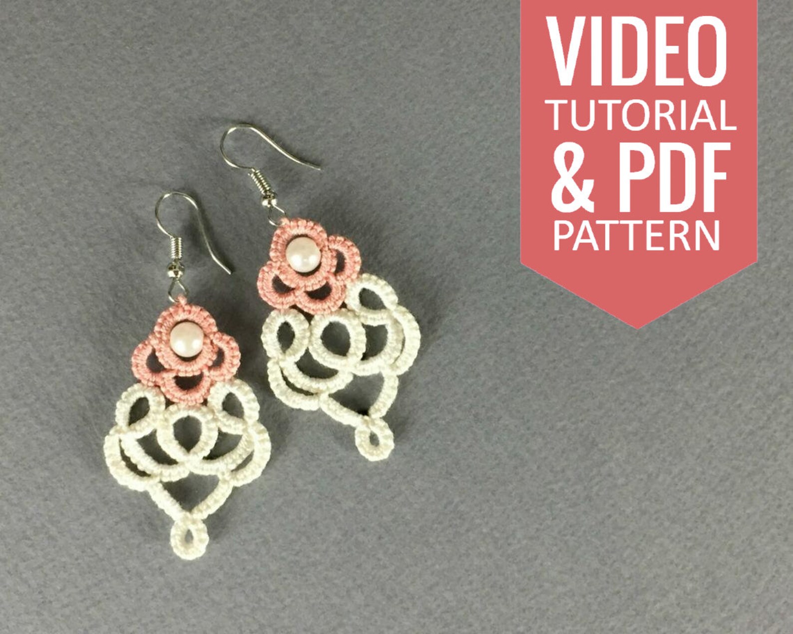 Needle Tatting PDF Pattern & Video Tutorial of Two-colored | Etsy