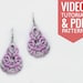 Needle Tatting PDF Pattern & Video Tutorial of Two-colored Earrings ...