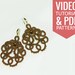 Needle Tatting PDF Pattern & Video Tutorial of Two-colored Earrings ...