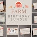 Farm Animal Birthday Bundle | Instant Download | Editable Templates - Etsy
