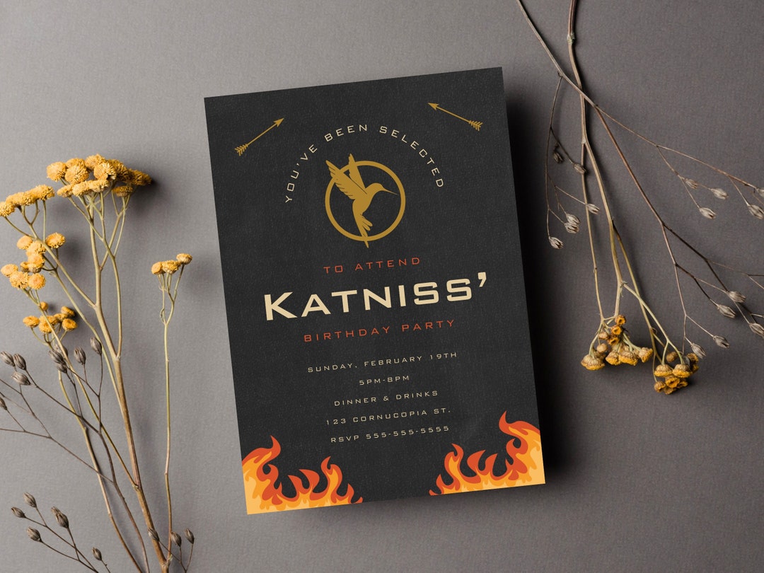 Hunger Games Inspired Birthday Invitation | Printed Invitations - Etsy