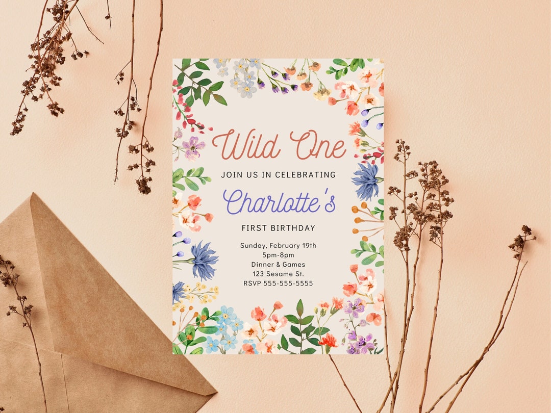Wild One Birthday Invitation | Instant Download | Editable Template - Etsy