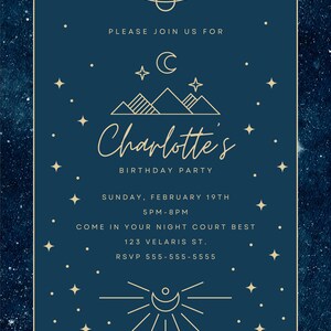 ACOTAR Night Court Birthday Invitation | Instant Download | Editable ...