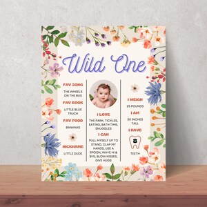 Wild One Wildflower Girl Birthday Bundle | Instant Download | Editable ...