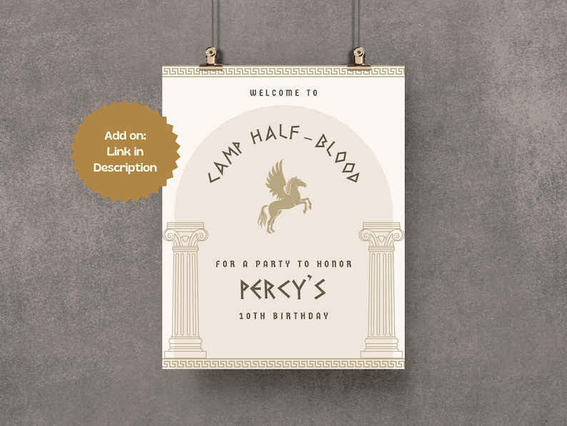 Percy Jackson Inspired Greek Gods Birthday Invitation | Instant ...