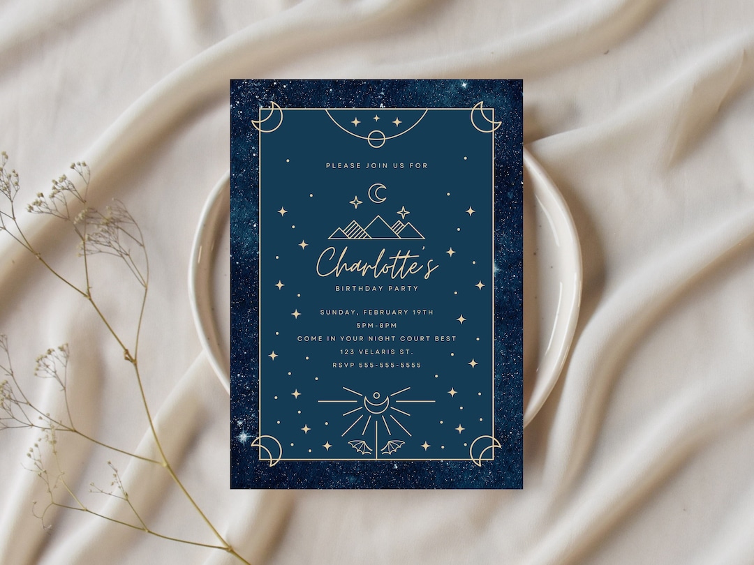 ACOTAR Night Court Birthday Invitation | Instant Download | Editable ...