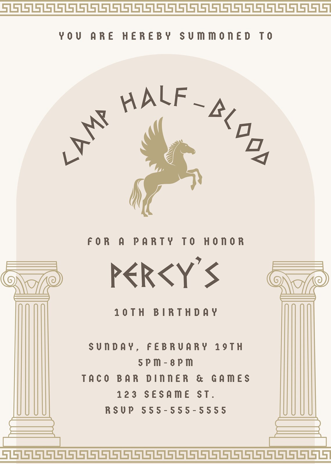 Percy Jackson Inspired Greek Gods Birthday Invitation | Instant ...