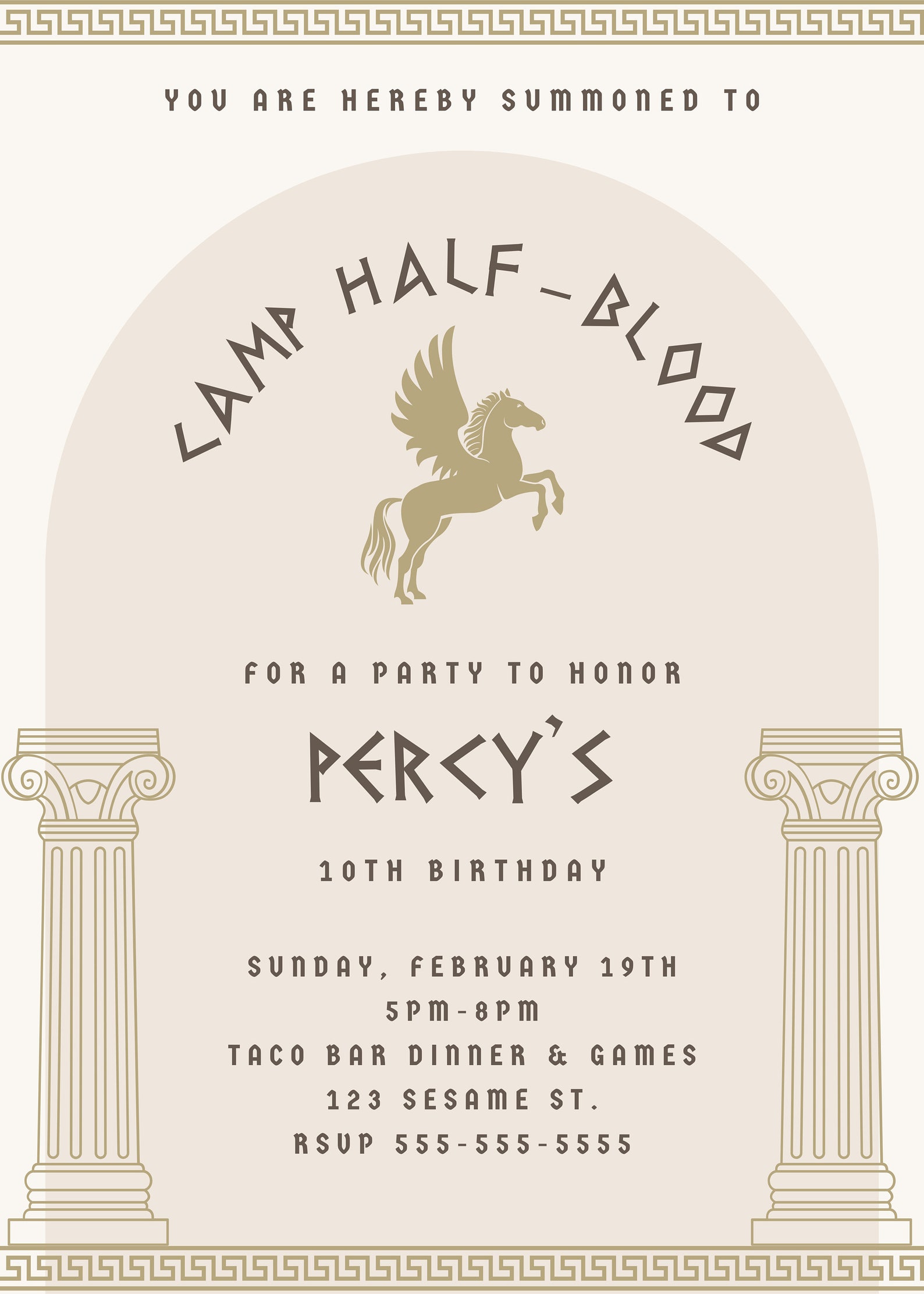 Percy Jackson Inspired Greek Gods Birthday Invitation | Instant ...
