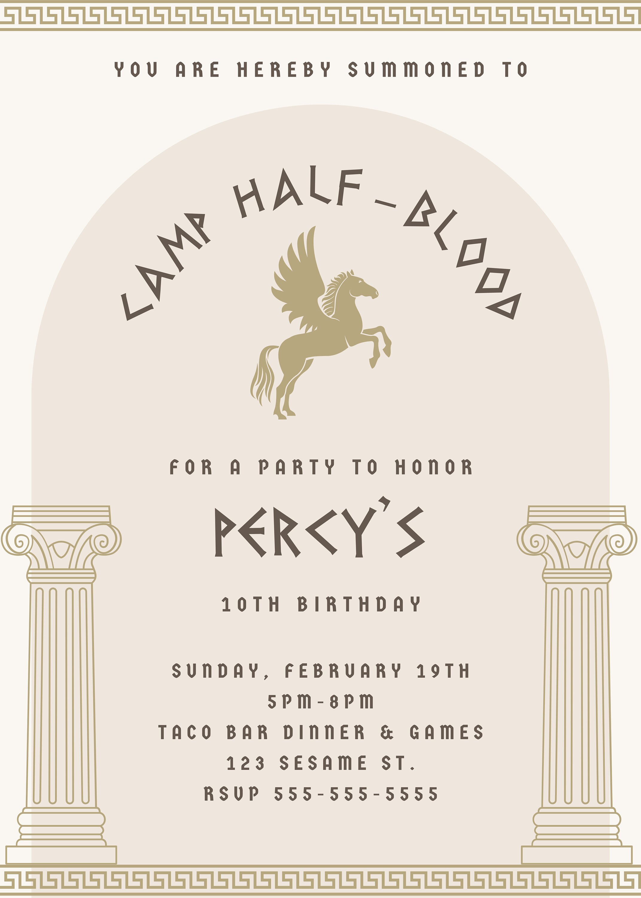 Percy Jackson Inspired Greek Gods Birthday Invitation | Instant ...