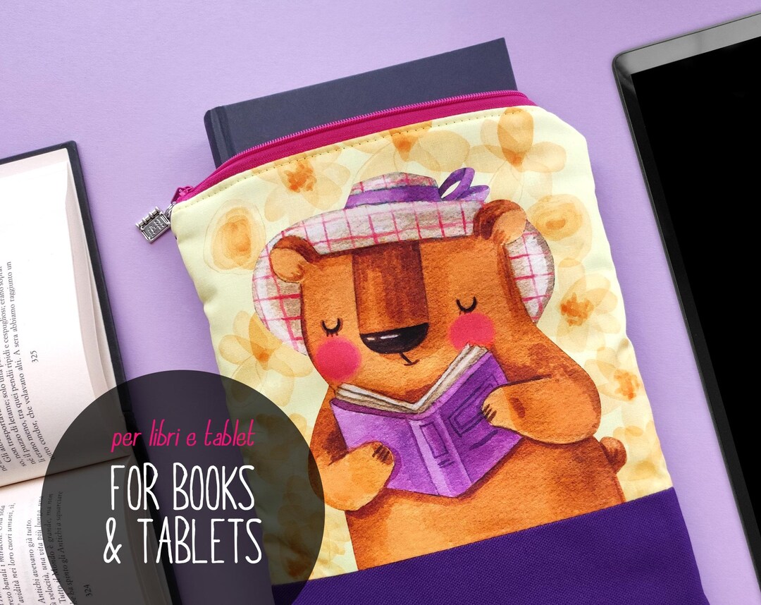 Book Sleeve With a Reading Bear, Tablet Case With Zipper, iPad Mini 7 ...