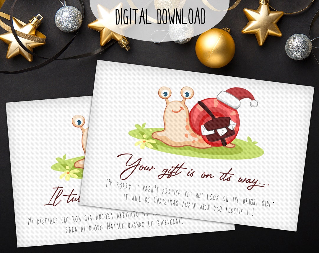 Printable Christmas Late Gift Card, Delayed Gift Message, Apology Card ...