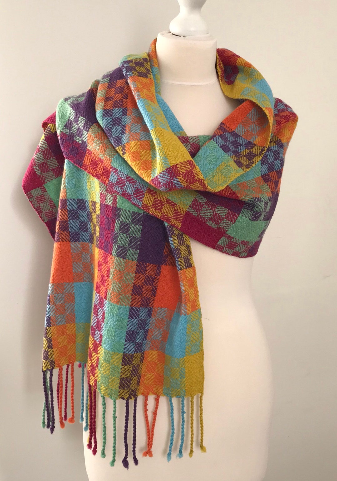 Carnival 2 - Handwoven Lambswool Scarf - Etsy