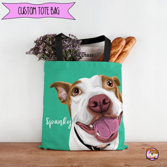Custom Tote Bag Pet Portrait Custom Dog Tote Bag Pet | Etsy