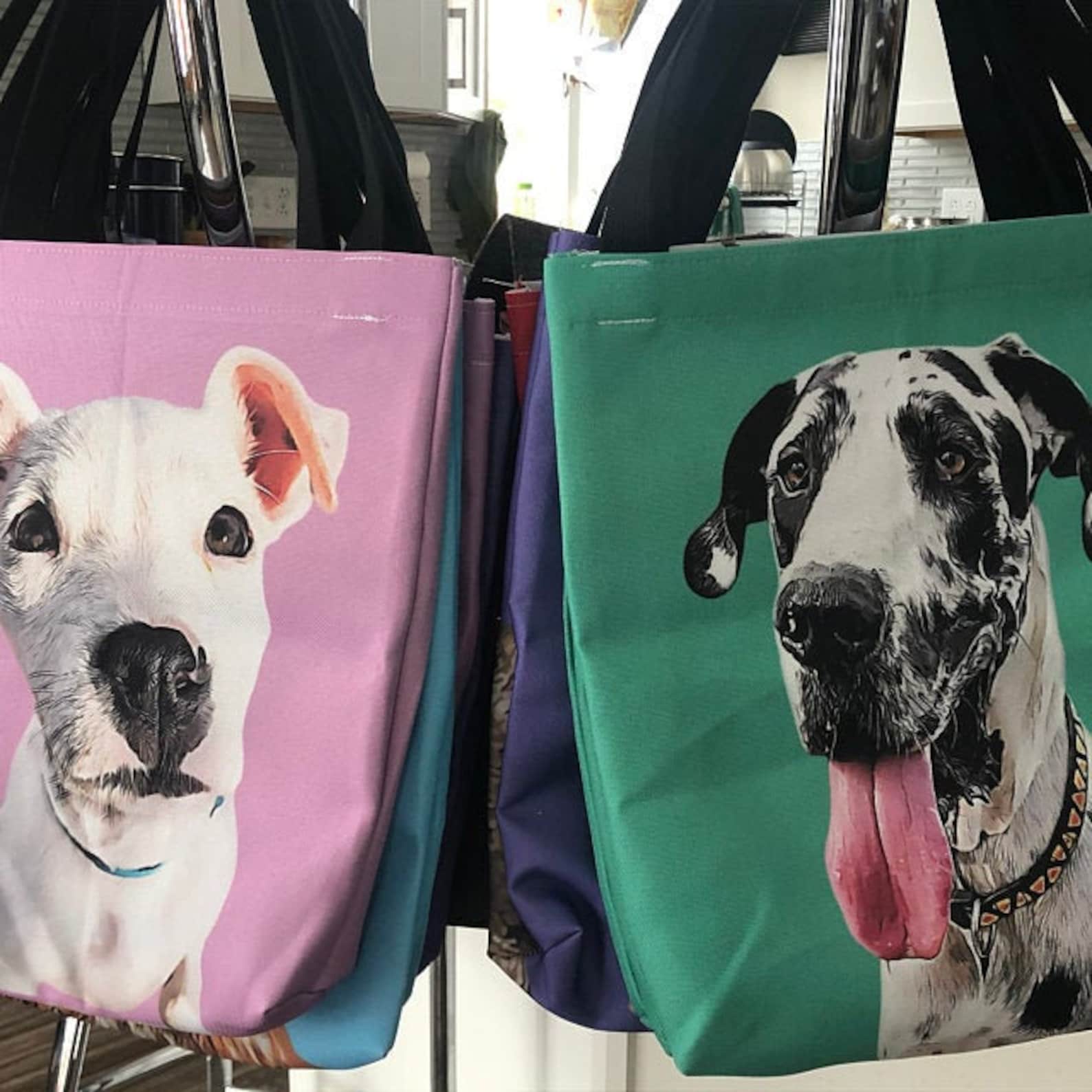 Custom Dog Tote Bag Personalized With Photo of Your Dog in a - Etsy