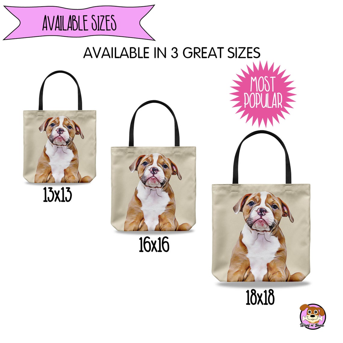 Custom Dog Tote Bag Personalized With Photo of Your Dog in a - Etsy