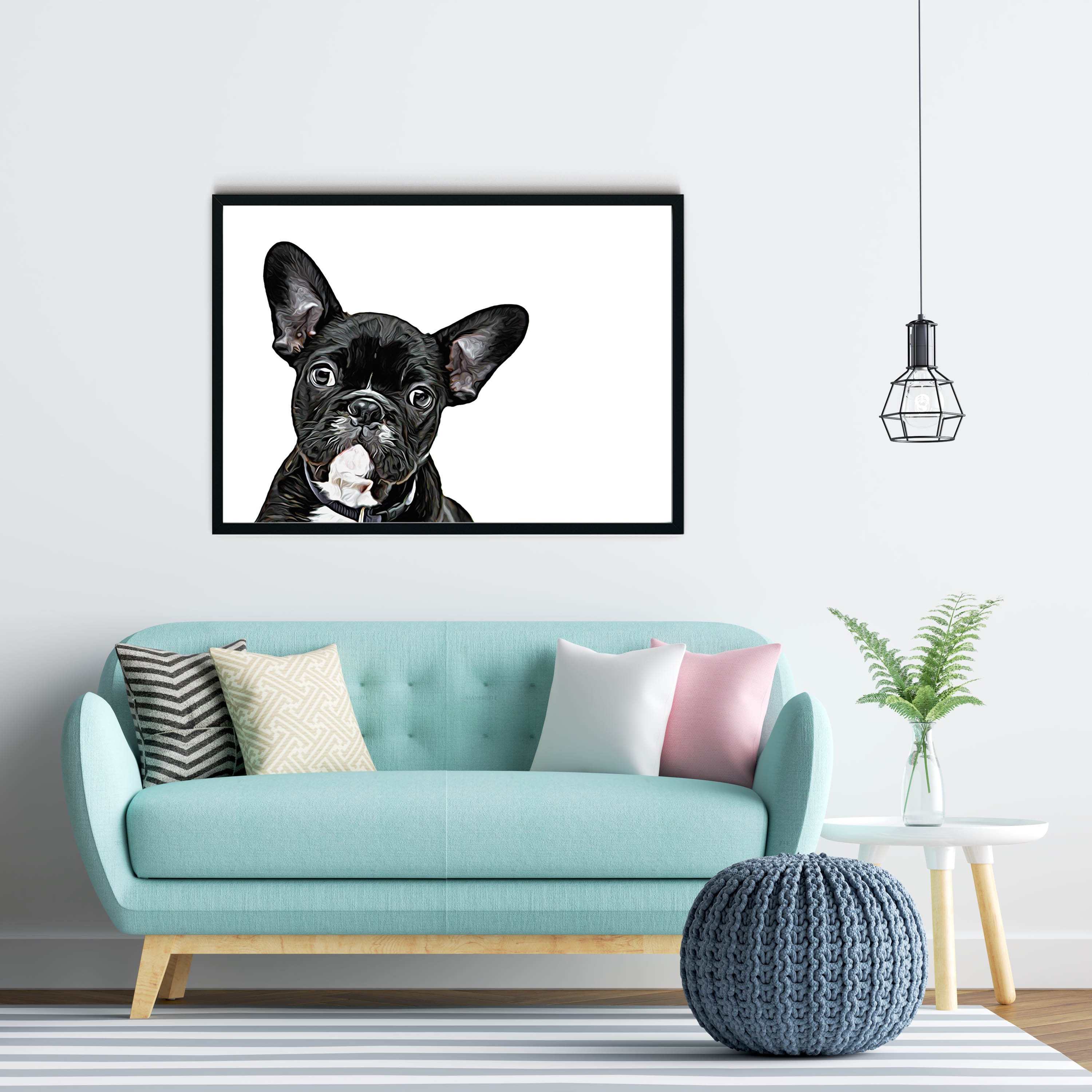 Custom pet portrait Personalized wall art Custom Dog Art | Etsy
