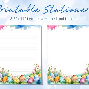 Printable Stationery Paper With an Easter Background, Happy Easter ...