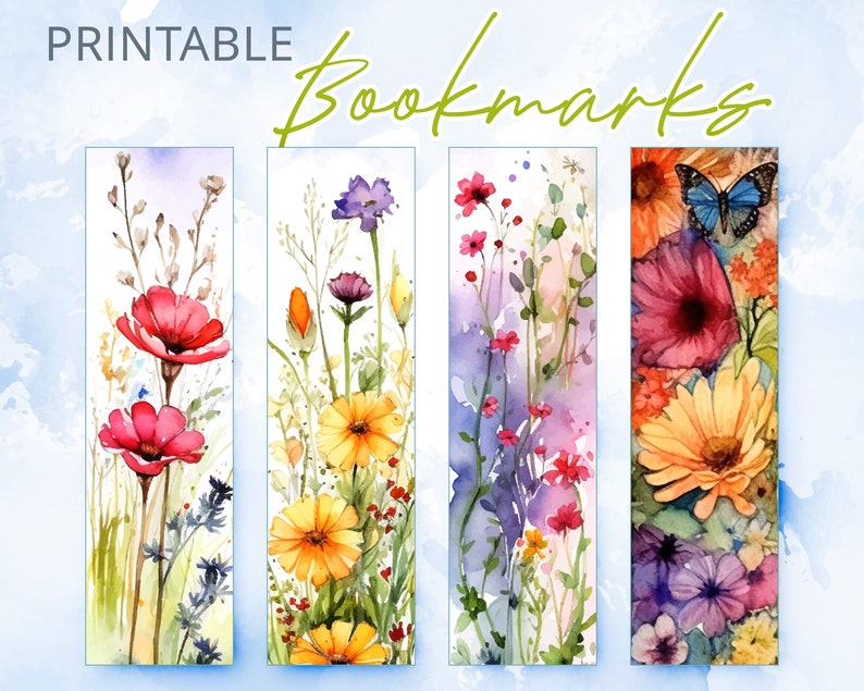 Printable Floral Bookmarks, Botanical Bookmarks for Books With ...