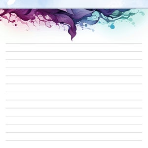 Printable Stationery Paper With Rainbow Flowers, Printable Writing ...