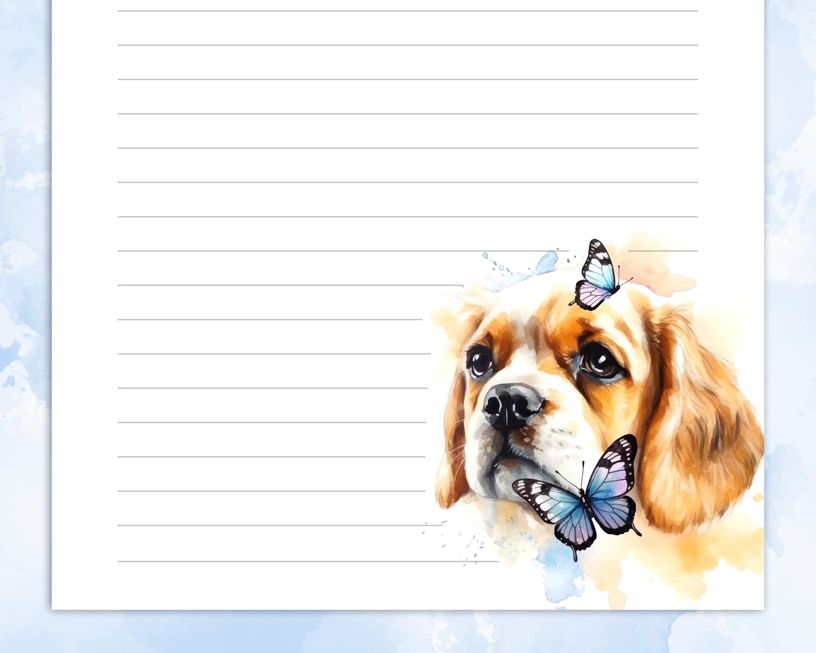 Animal Printable Stationery Lined Paper, Printable Writing Paper With ...