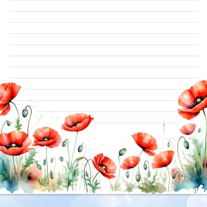 Printable Stationery Lined Paper, Letter Writing Paper With Bright ...