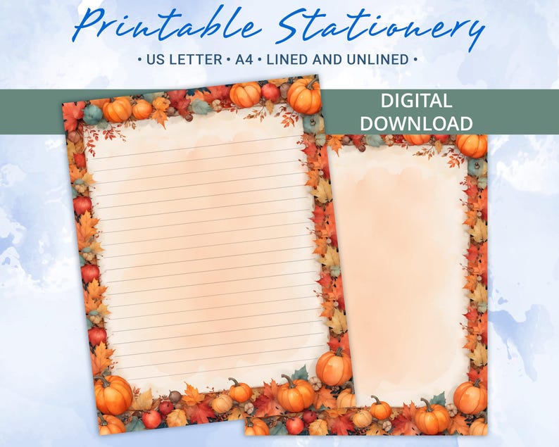 Printable Stationery Lined Paper, Letter Writing Paper With ...