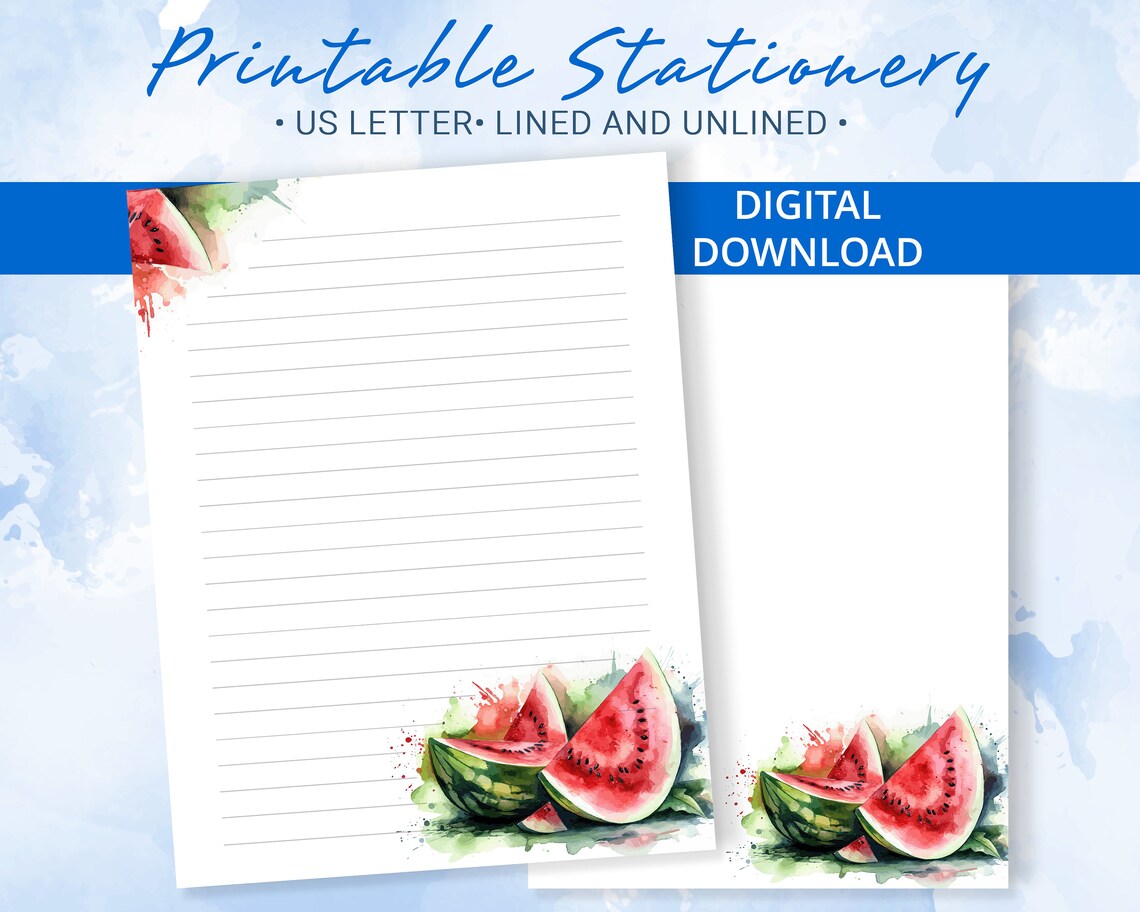 Printable Stationary Paper, Printable Writing Paper With Juicy ...