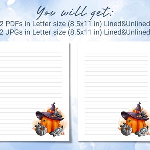 Halloween Printable Stationery, Printable Writing Paper With Watercolor ...