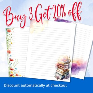 Printable Stationery Lined Paper, Printable Writing Paper With a Stack ...