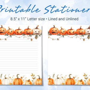 Halloween Printable Stationery, Printable Writing Paper With Autumn ...