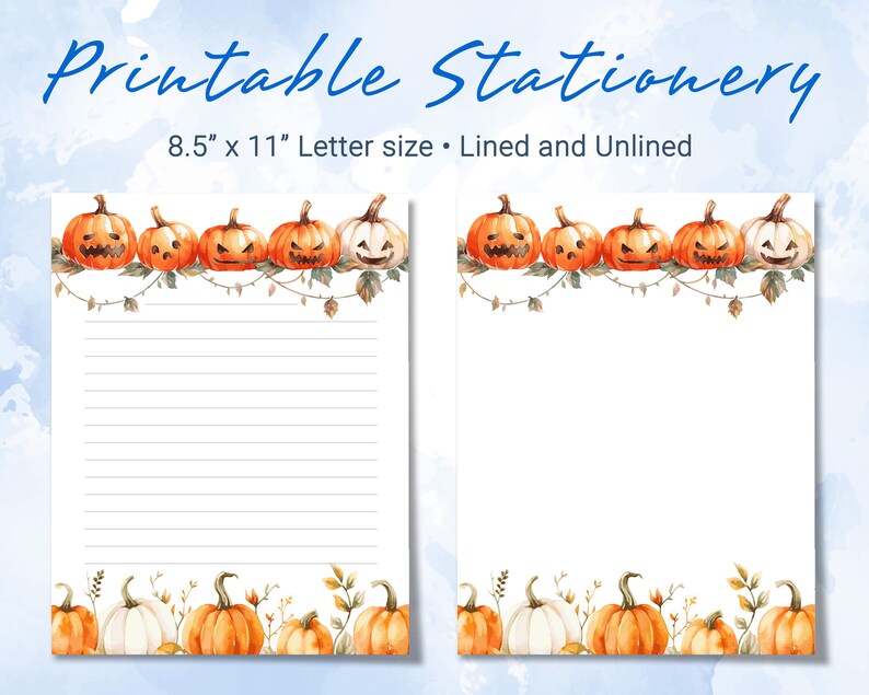 Halloween Printable Stationery, Printable Writing Paper With Autumn ...