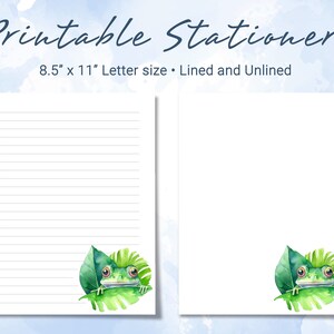 Printable Stationery Lined Paper, Printable Writing Paper With Frog in ...