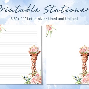 Printable Stationery, Printable Writing Paper With Watercolor Cute ...
