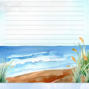 Ocean Landscape Printable Stationery: Lined Writing Paper, Goodnotes ...